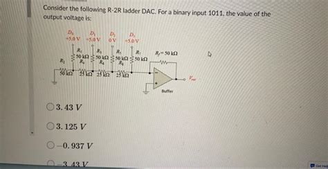Solved Consider The Following R R Ladder DAC For A Binary Chegg