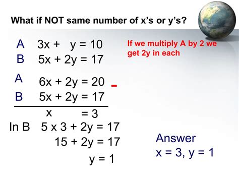 solving simultaneous equations using substitution and elimination ppt