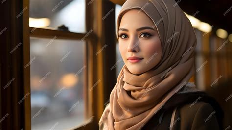 Premium Ai Image Asian Girls Wearing Hijab Natural