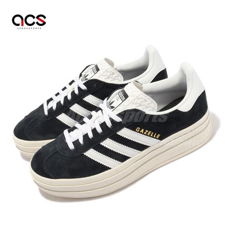 Adidas 休閒鞋 Gazelle Bold W 女鞋 黑 白 厚底 增高 拼接 麂皮 三條線 三葉草 愛迪達 Hq6912 休閒鞋