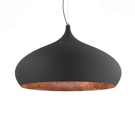 LUMICOM CALICE Suspension X E max W métal noir mat feuille de cuivre D cm Leroy