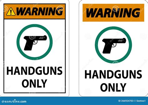 Warning Firearms Allowed Sign Handguns Only Stock Vector Illustration