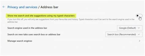 Enable Or Disable History And Favorites Suggestions In Microsoft Edge