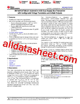 SN74AVC4T245 Datasheet PDF Texas Instruments