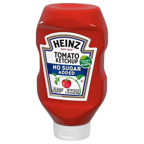 Heinz Zero Sugar Added Tomato Ketchup Front Right Elevated