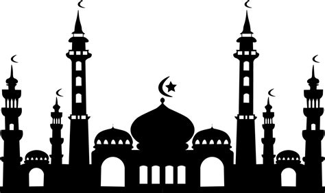Silhouette Mosque In Black Color In Indonesia Mosque To Make Ramadan
