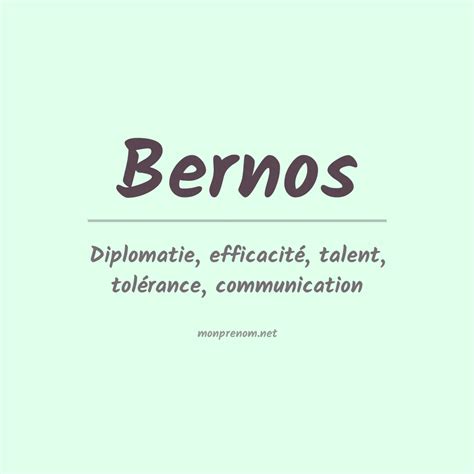 Signification Du Prénom Bernos