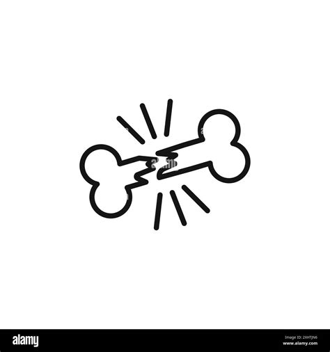 Broken Bone Icon Outline Collection Or Set In Black And White Stock Vector Image And Art Alamy