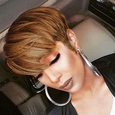 Amazon Short Pixie Wigs For Black Women Human Hair Pixie Wigs