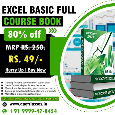 Microsoft Basic Excel Full Course Book Aaet Classes
