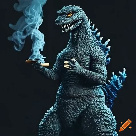 Godzilla Smoking A Cigarette On Craiyon