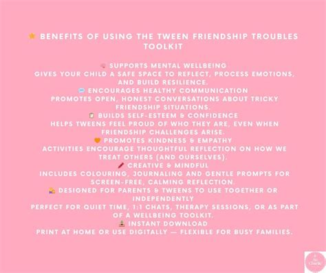 Tween Friendship Workbook Printable Worksheets For Girls Confidence