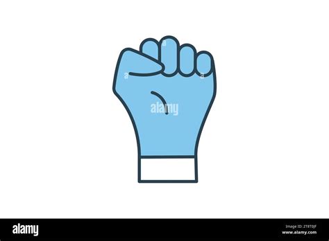 Courage Icon Hands Clenched Icon Related To Core Values Flat Line