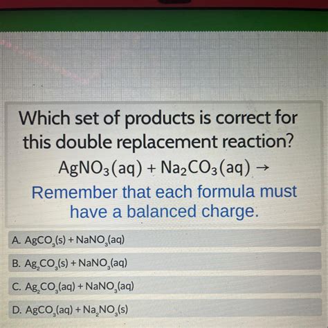 Double Replacement Equation