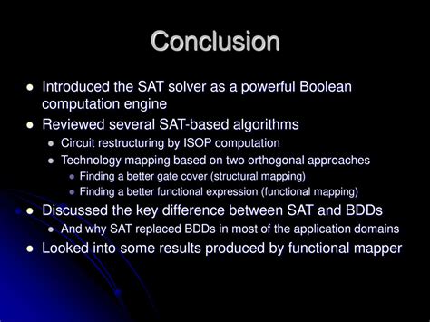 SAT Based Methods Logic Synthesis And Technology Mapping Ppt Download