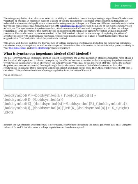 Emf Method Synchrnous Impedance Method Of Voltage Regulation Of