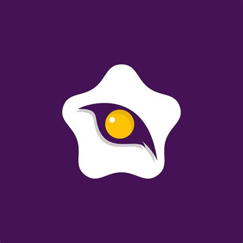 써니사이드업 에그 프라이드 아이 로고 프리미엄 벡터