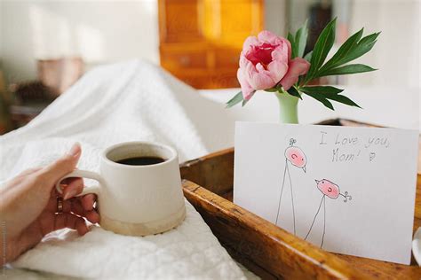 Mother Enjoying Coffee In Bed On Mothers Day By Stocksy Contributor Kelly Knox Stocksy