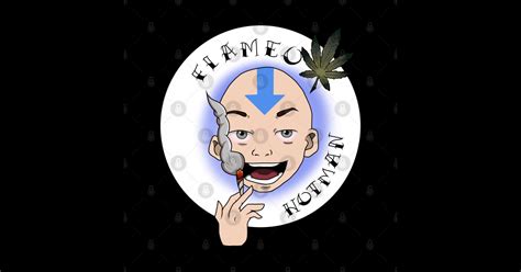 Stoner Aang Flameo Hotman Avatar Aang Sticker Teepublic