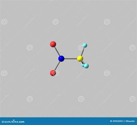 Nitromethane Molecule Isolated On Grey Stock Image