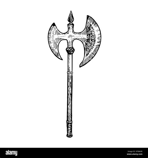 Vector Image Fantasy Weapon Fighting Axe Stok Vektör 50 Off