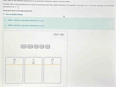 Solved Match Each Of The Following Expressions To An Equivalent