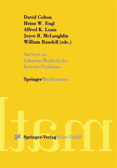 Surveys On Solution Methods For Inverse Problems 1st Edition Premiumjs Store