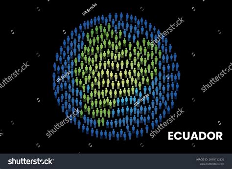 Ecuador Population People Map Globe Vector Stock Vector Royalty Free