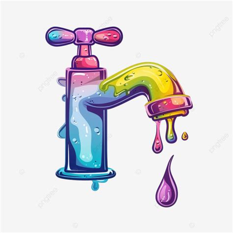 Vector Gradient Cartoon Dripping Faucet Dripping Faucet Tap Png