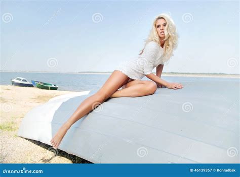 Woman By The Lakeside Stock Image Image Of Hairstyle