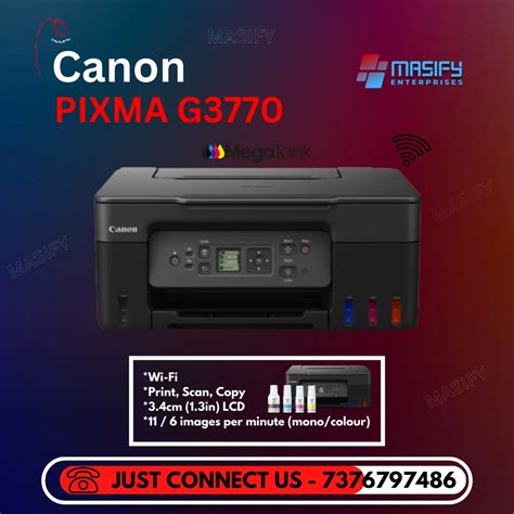 CANON PIXMA G3770 Wireless Refillable Ink Tank Printer With Low Cost