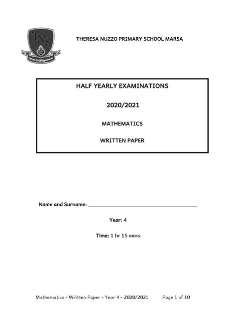 Grade 4 Maths Written Pdf Mathematics