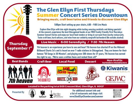 The Glen Ellyn First Thursdays Summer Concert Series Downtown