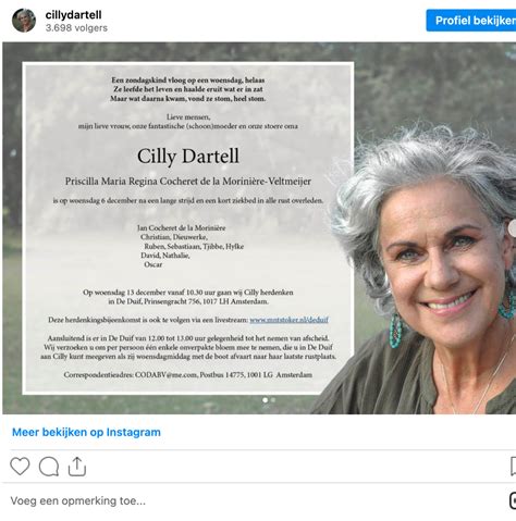 Rouwende Familie Cilly Dartell Deelt Triest Bericht Op Internet Dagelijkse Nl
