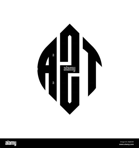 Azt Circle Letter Logo Design With Circle And Ellipse Shape Azt