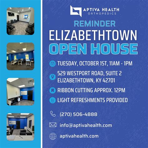 Aptivahealth Grandopening Elizabethtown Orthopedics Specialtycare Affordablecare Aptiva