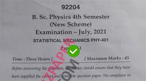 Mdu Bsc 4th Sem Physics 1 Question Paper Youtube