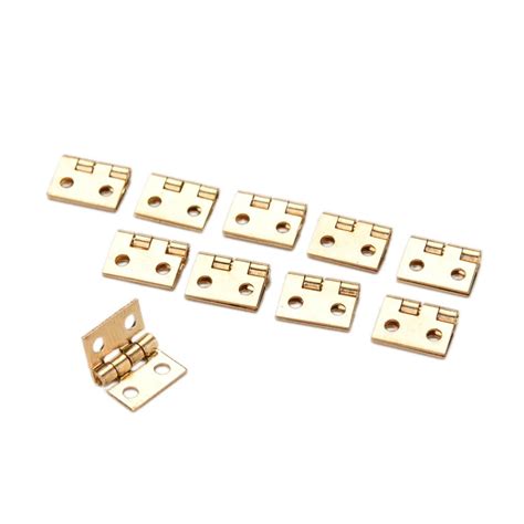 10pcs Brass Plated Mini Hinge Small Decorative Jewelry Wooden Box