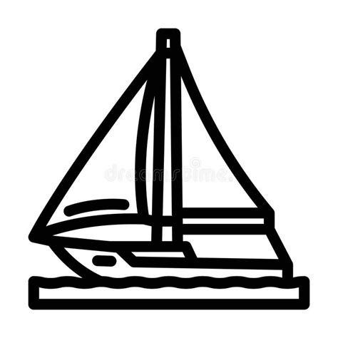 Sailboat Sailing Sport Line Icon Vector Illustration Stock Vector Illustration Of Buoy Knot