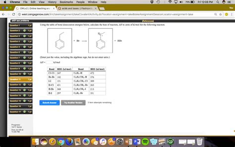 Using The Table Of Bond Dissociation Energies Below Calculate The Heat