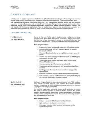 Test Analyst Profile PDF
