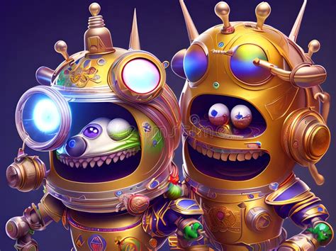 Ai Joke Funny Cheerful Robot Generative Ai Illustration Stock
