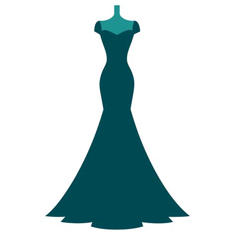 A Complete Gown Dress Mockup Flat Style Illustration 46965022 Vector