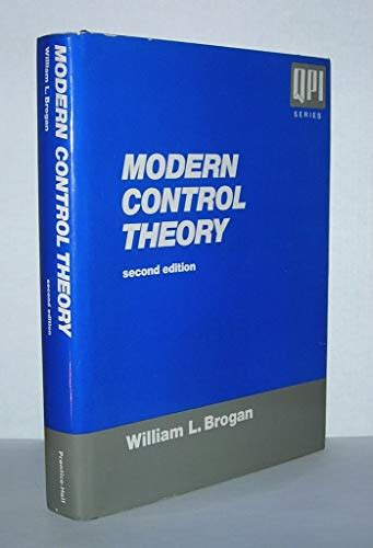 Modern Control Theory Brogan William L 9780135903162 Abebooks