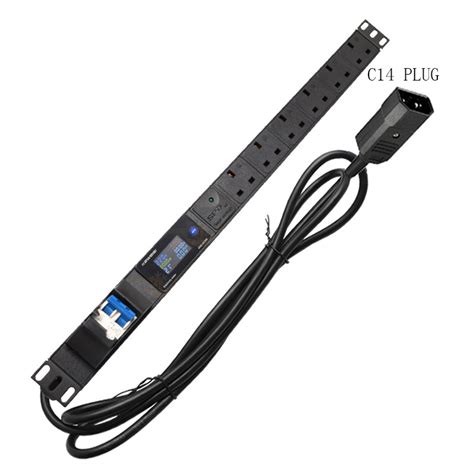 British Standard 3pin Hole Power Distribution Device With Digital Display Meter Pdu Power Board