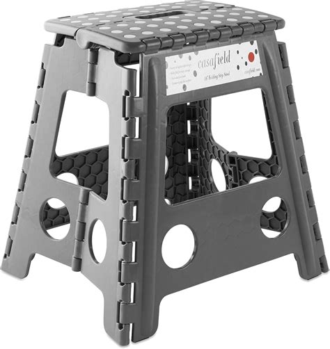 Casafield 16 Folding Step Stool With Handle Gray
