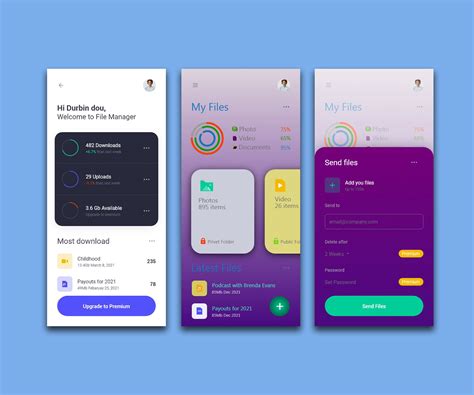 File Upload Manager App Ios Android Ui Kit On Behance