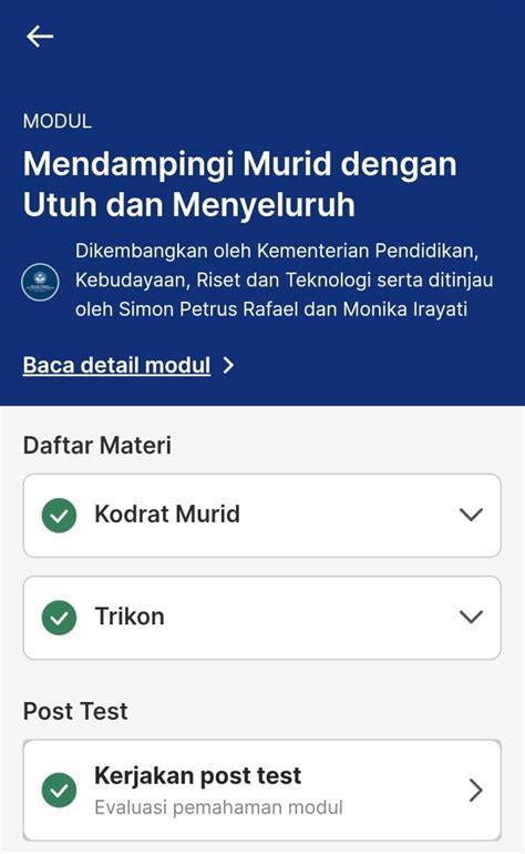 Kunci Jawaban Post Test Modul 3 Mendampingi Murid Dengan Utuh Dan