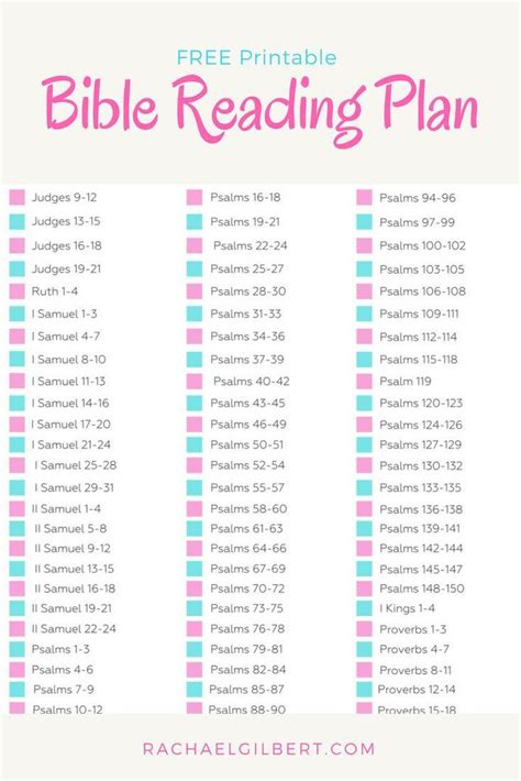 Printable Read The Bible In A Year