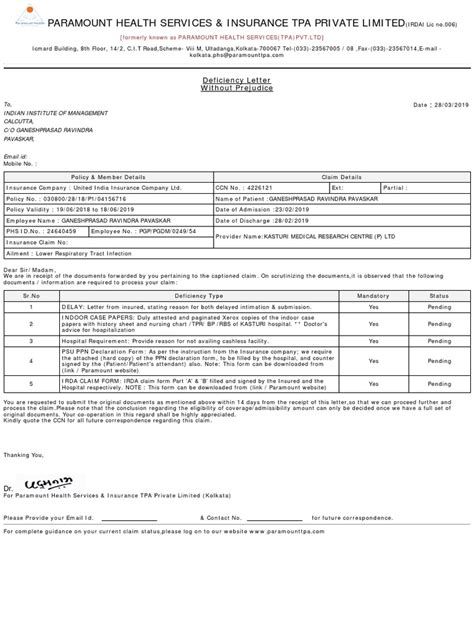 Deficiency Letter Pdf Hospital Health Care
